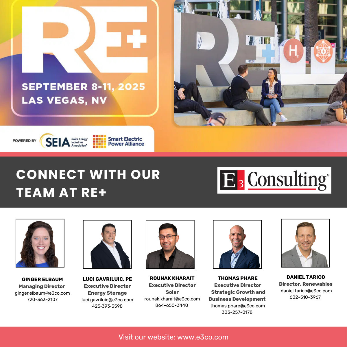 E3 Consulting Team to Attend RE+ 2025 - E3 Consulting